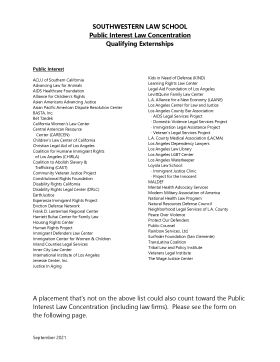 Concentrations & Customizations | Southwestern Law School